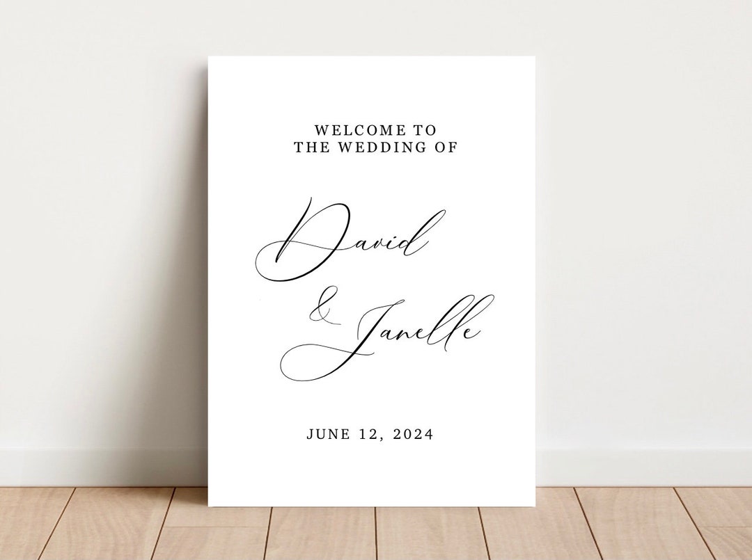 Wedding Welcome Sign Acrylic Wedding Signage Modern Calligraphy Bridal ...