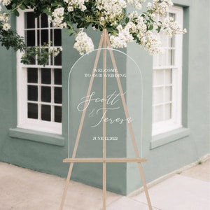 Arch Wedding Sign Arched Acrylic Welcome Sign Wedding - Etsy