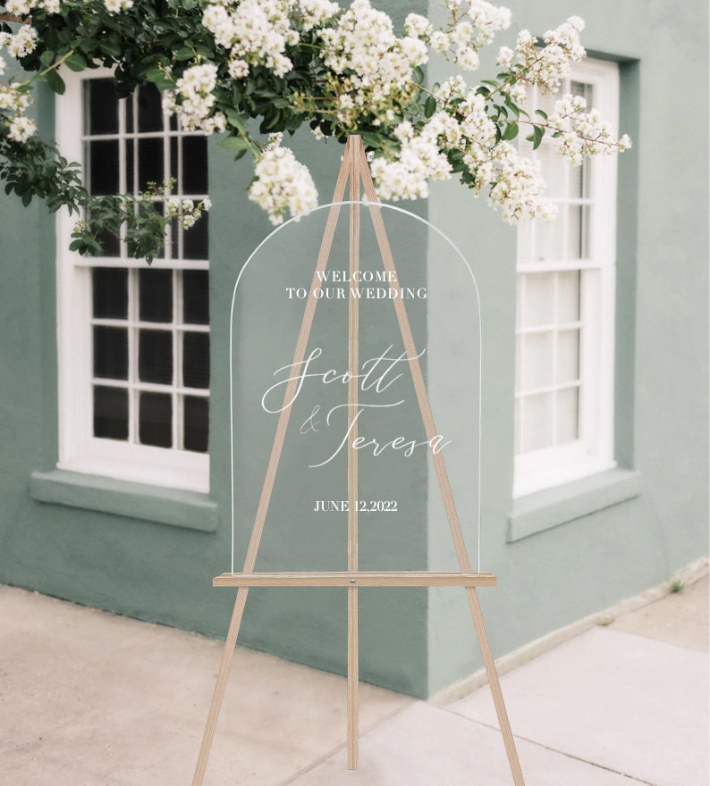 Arch Wedding Sign Arched Acrylic Welcome Sign Wedding - Etsy