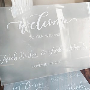 Frosted Acrylic Wedding Sign | Frosted Wedding Signage | Frosted ...