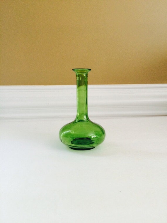 Items Similar To Green Glass Vase Contemporary Decor Small Vase Shelf Decor Modern Vase