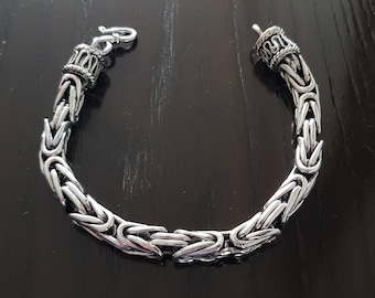 Men 9.25 Sterling Silver Heavy Bali Bracelet Handmade. | Etsy