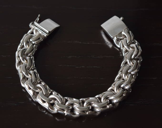 Mens 925 Sterling Silver Thick and Heavy Chain Link Bracelet - Etsy