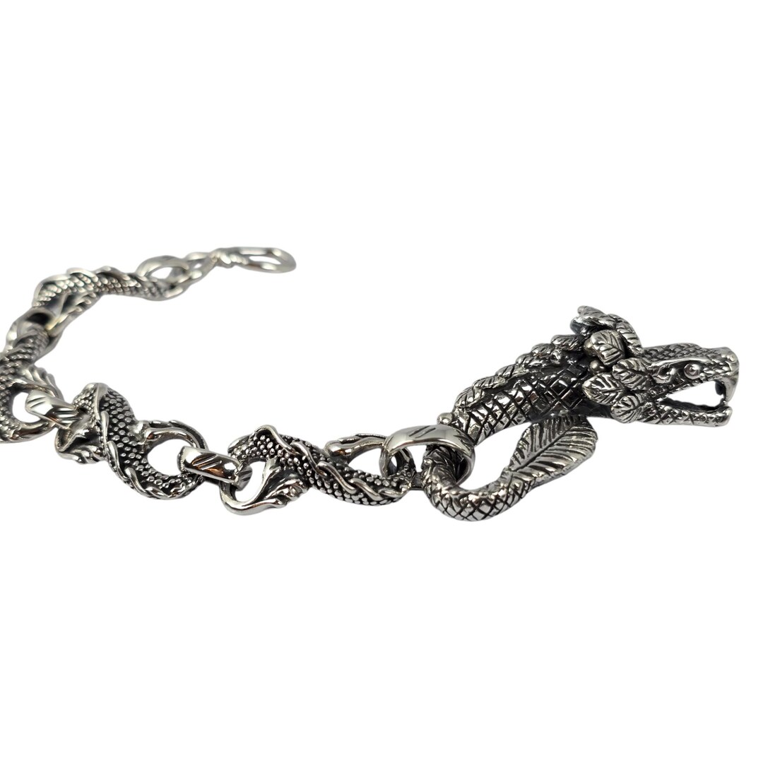 Men 925 Sterling Silver Quetzalcoatl Bracelet Handmade. - Etsy