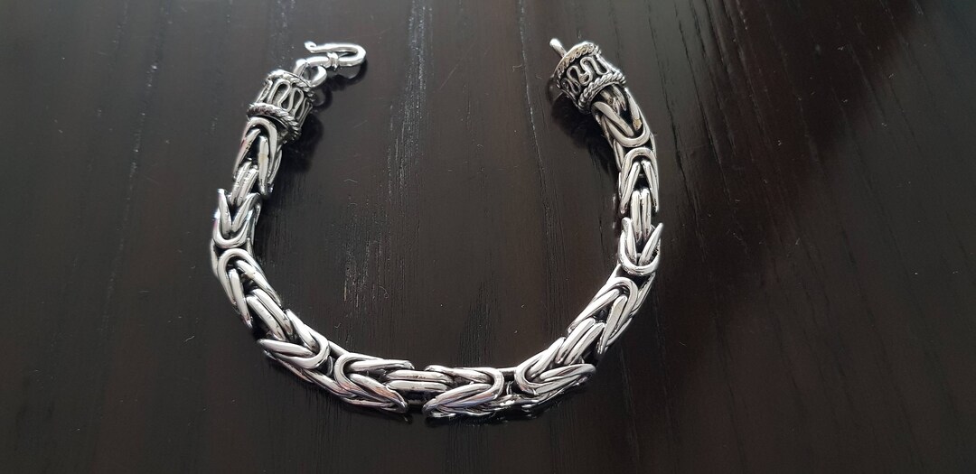 Men 9.25 Sterling Silver Heavy Bali Bracelet Handmade. - Etsy