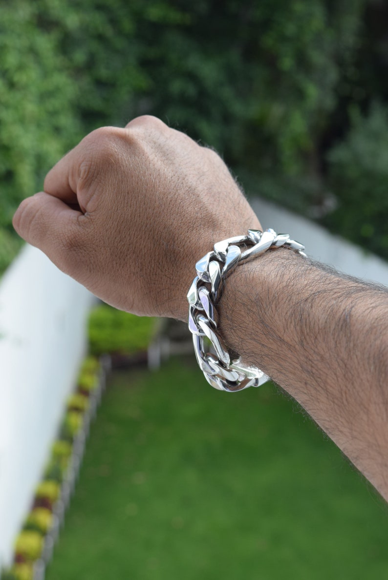 Mens .925 Sterling Silver Thick and Heavy Three by One chain | Etsy