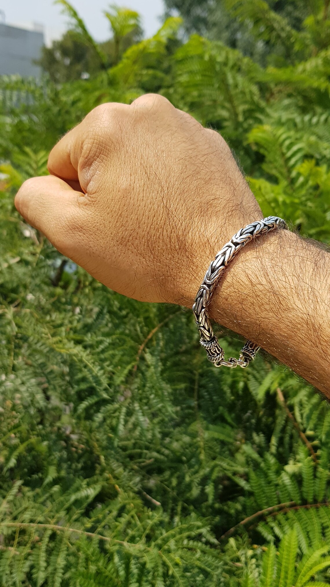 Men 9.25 Sterling Silver Heavy Bali Bracelet Handmade. | Etsy