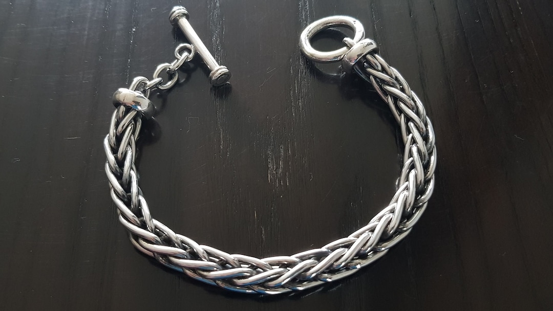 Men 925 Sterling Silver Thick and Heavy Rope Chain Link Bracelet ...