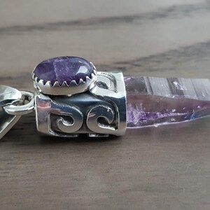 Natural Amethyst Rock Crystal Set in .925 Sterling Silver Pendant ...