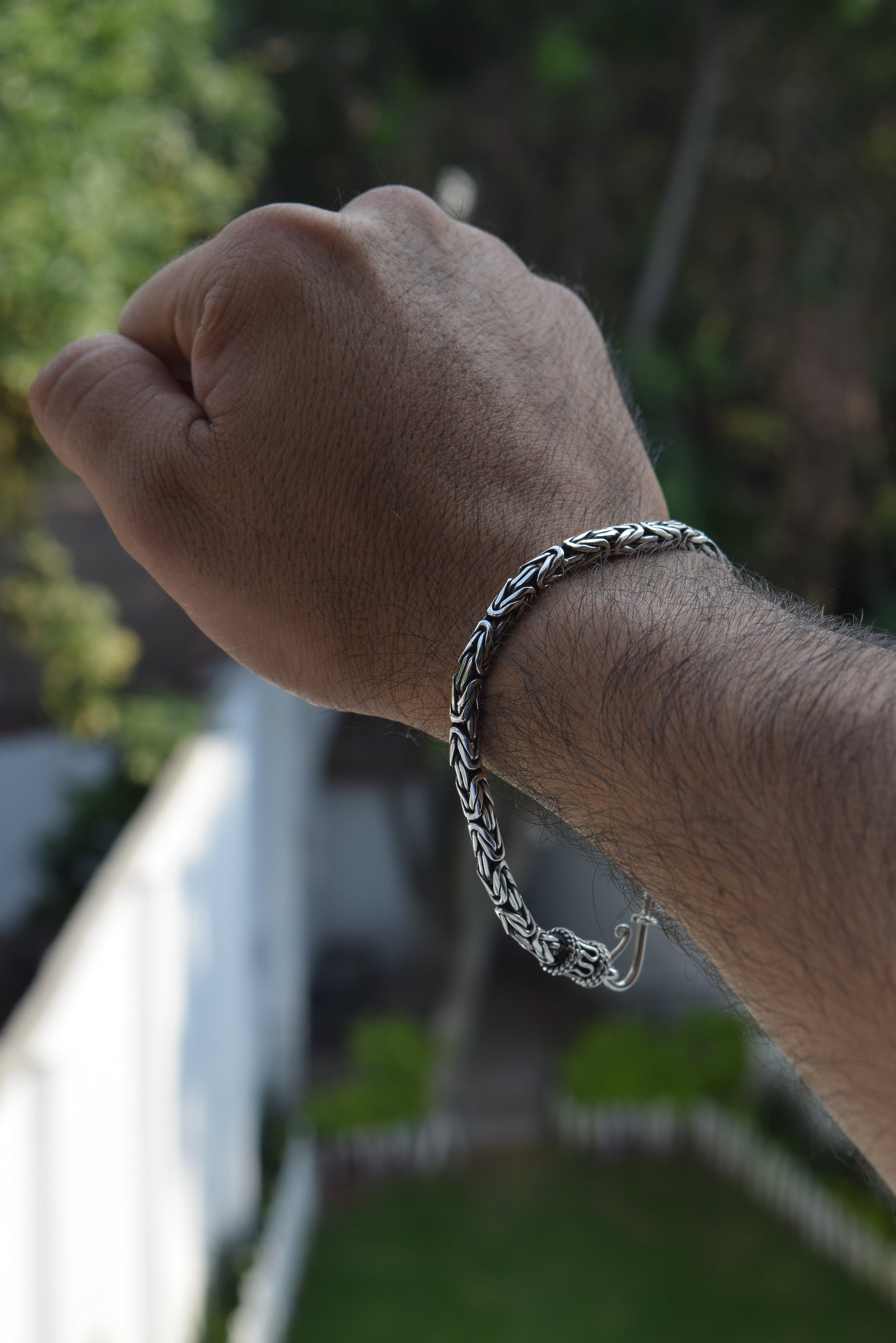 Men 9.25 Sterling Silver Heavy Bali Bracelet Handmade. - Etsy