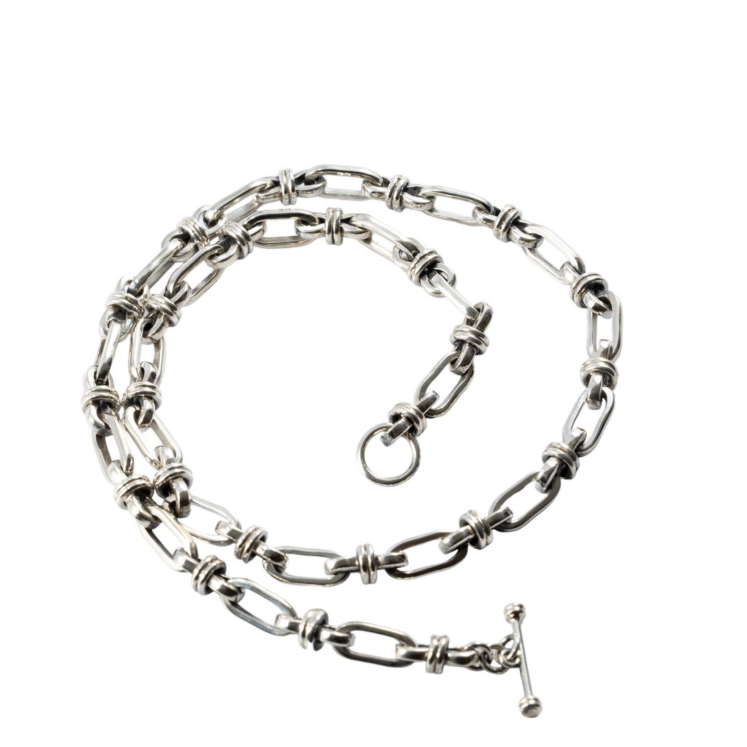 Men .925 Sterling Silver Thick and Heavy Chain Link Handmade - Etsy