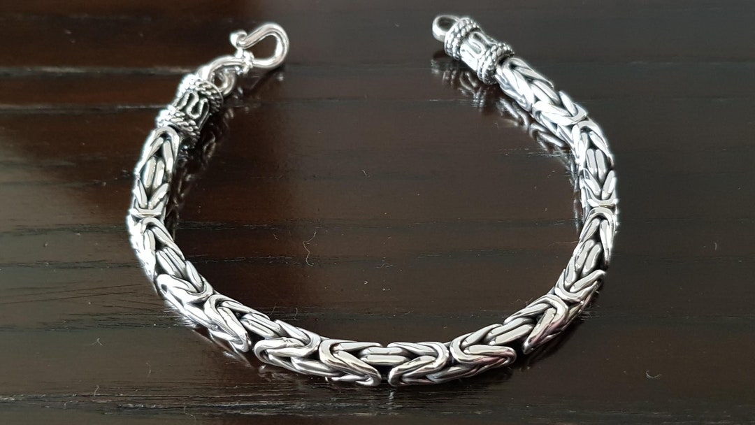 Men 9.25 Sterling Silver Heavy Bali Bracelet Handmade. - Etsy