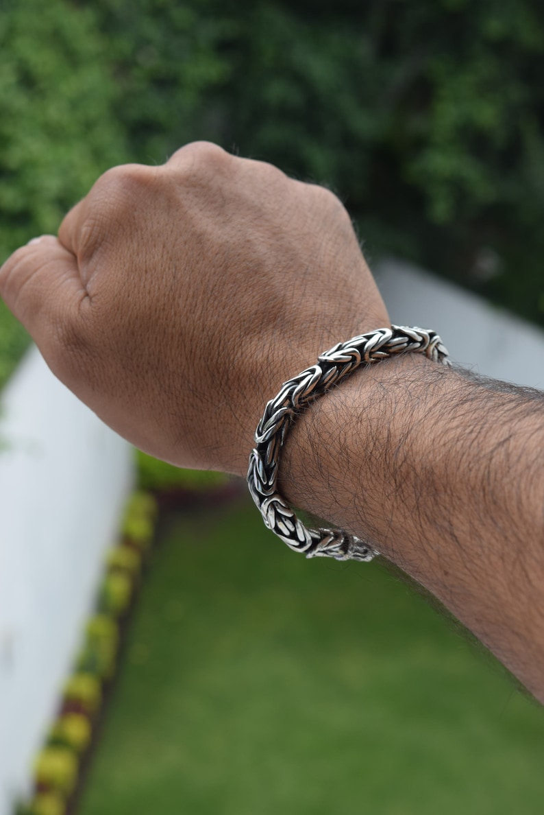 Men .925 Sterling Silver Heavy Bali Bracelet Handmade. - Etsy