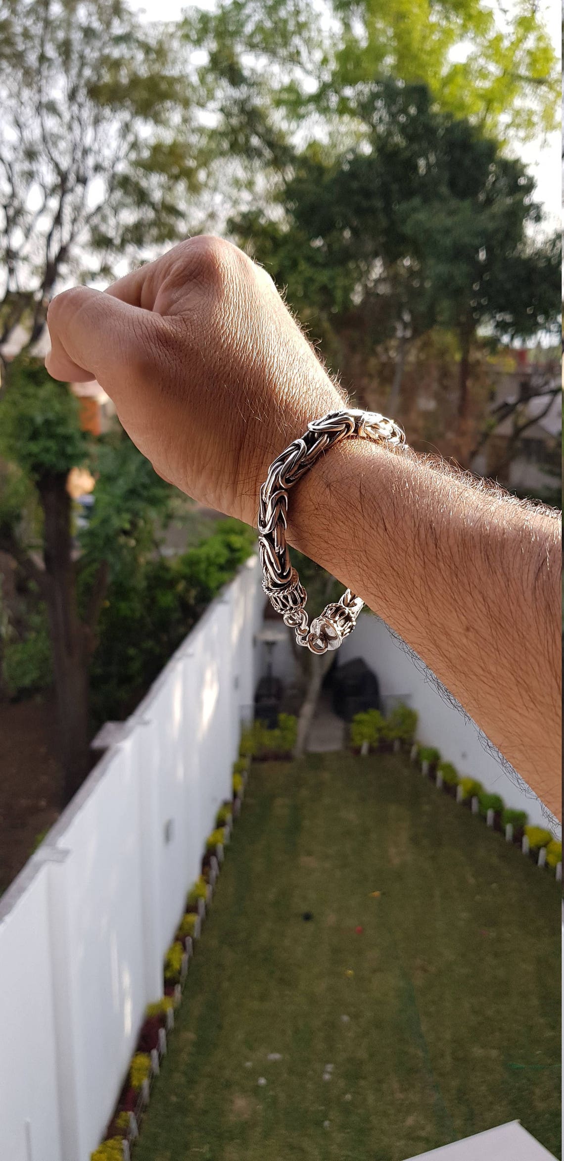 Men 9.25 Sterling Silver Heavy Bali Bracelet Handmade. | Etsy