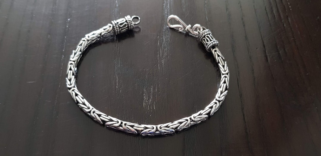 Men 9.25 Sterling Silver Heavy Bali Bracelet Handmade. - Etsy
