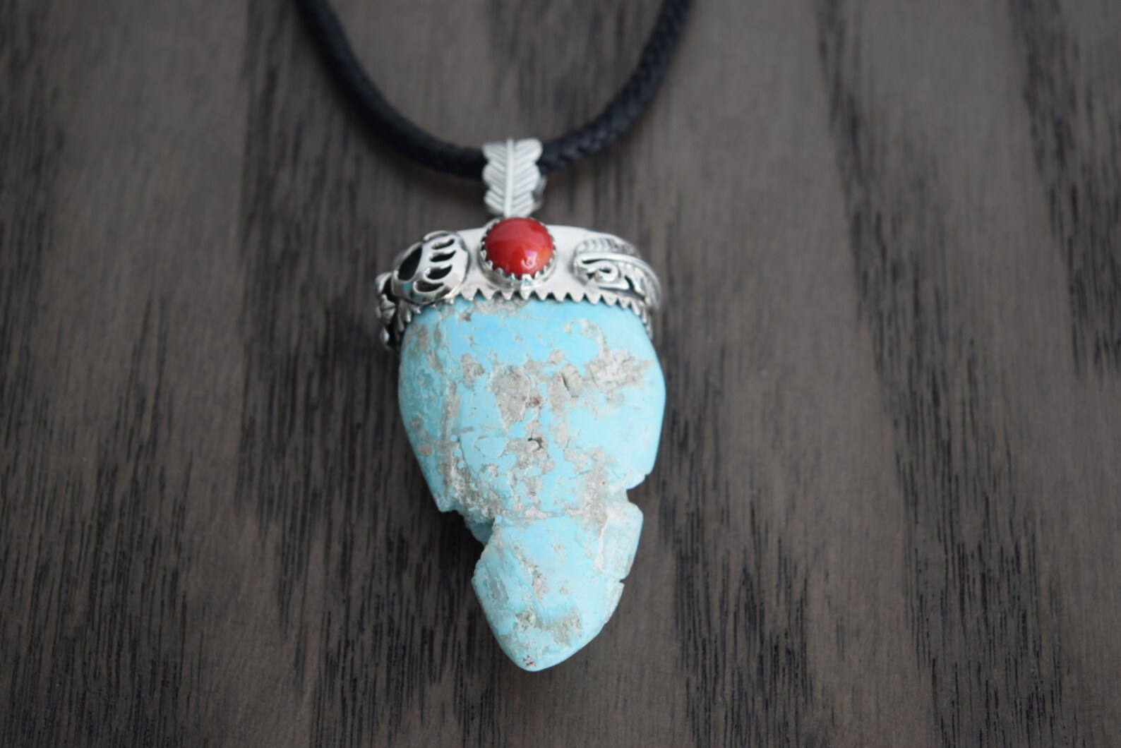 Natural Rough Turquoise Set in 925 Sterling Silver With Red - Etsy