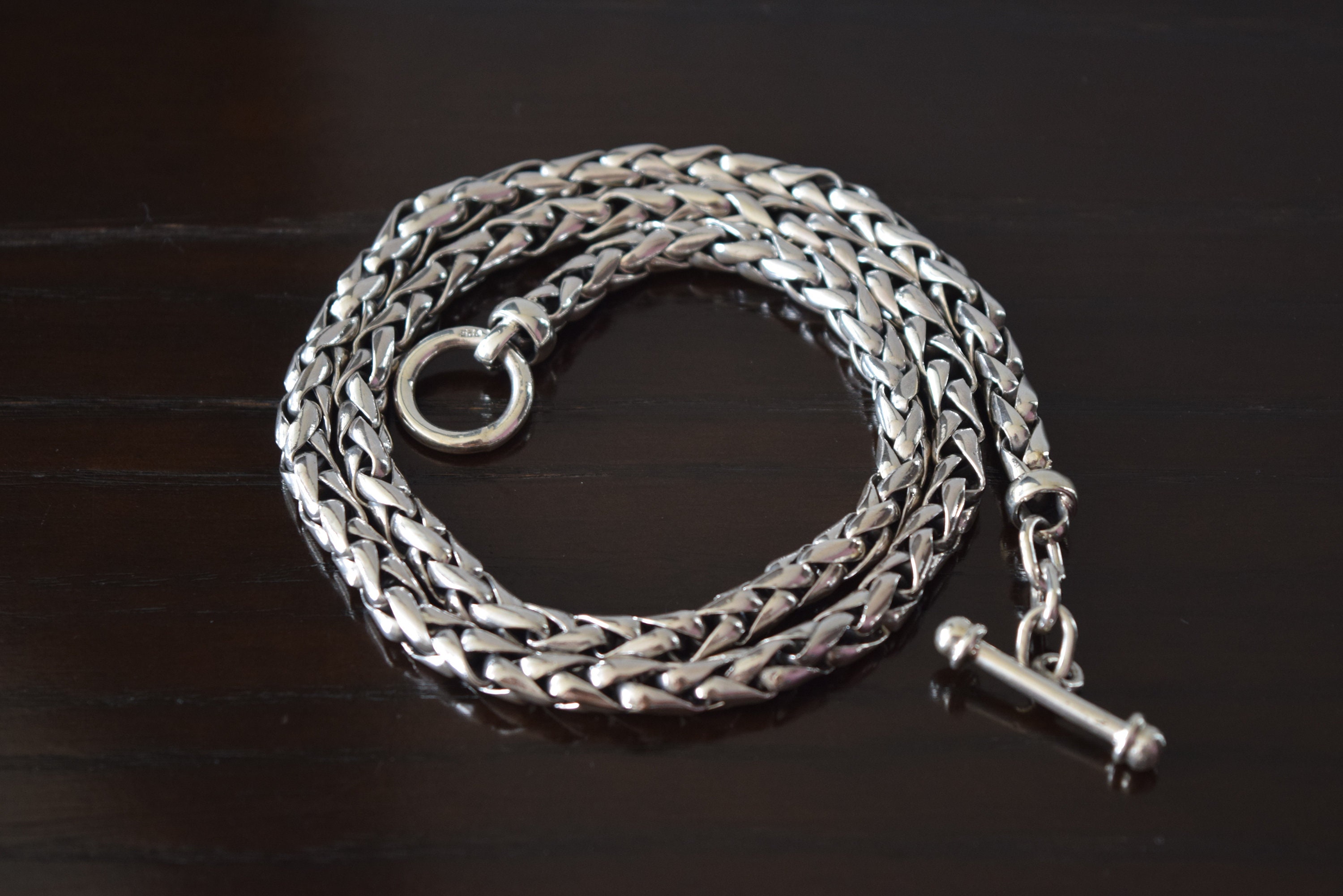 Men 9.25 Sterling Silver Heavy Rope Spike Chain Handmade. - Etsy