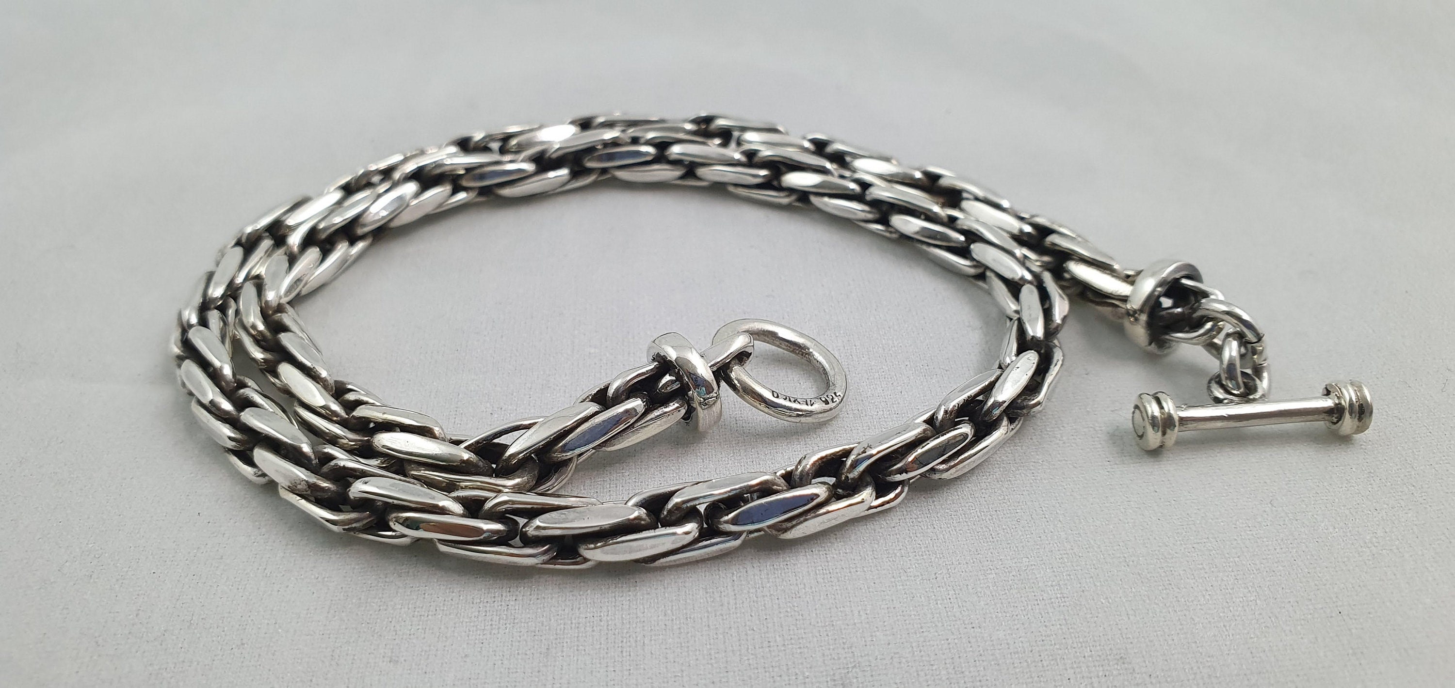 Men 925 Sterling Silver heavy rope chain link handmade | Etsy