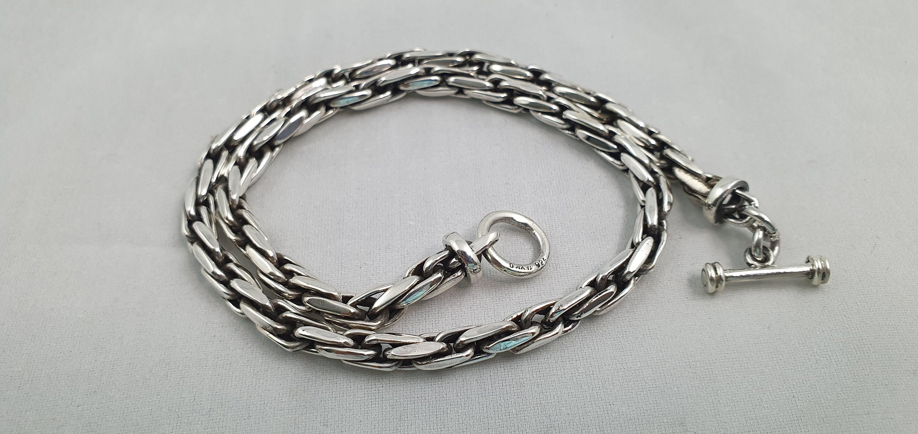 Men 925 Sterling Silver heavy rope chain link handmade | Etsy