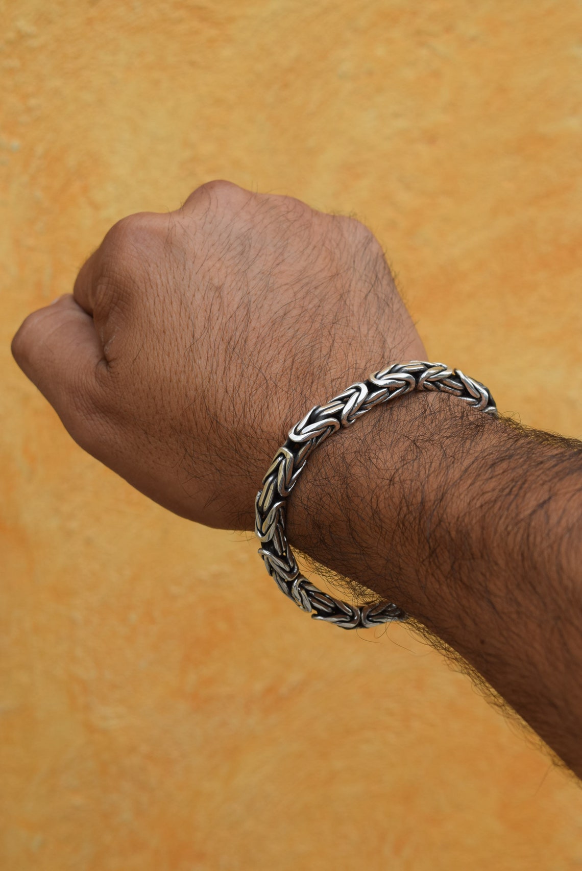 Men .925 Sterling Silver Heavy Bali Bracelet Handmade. - Etsy