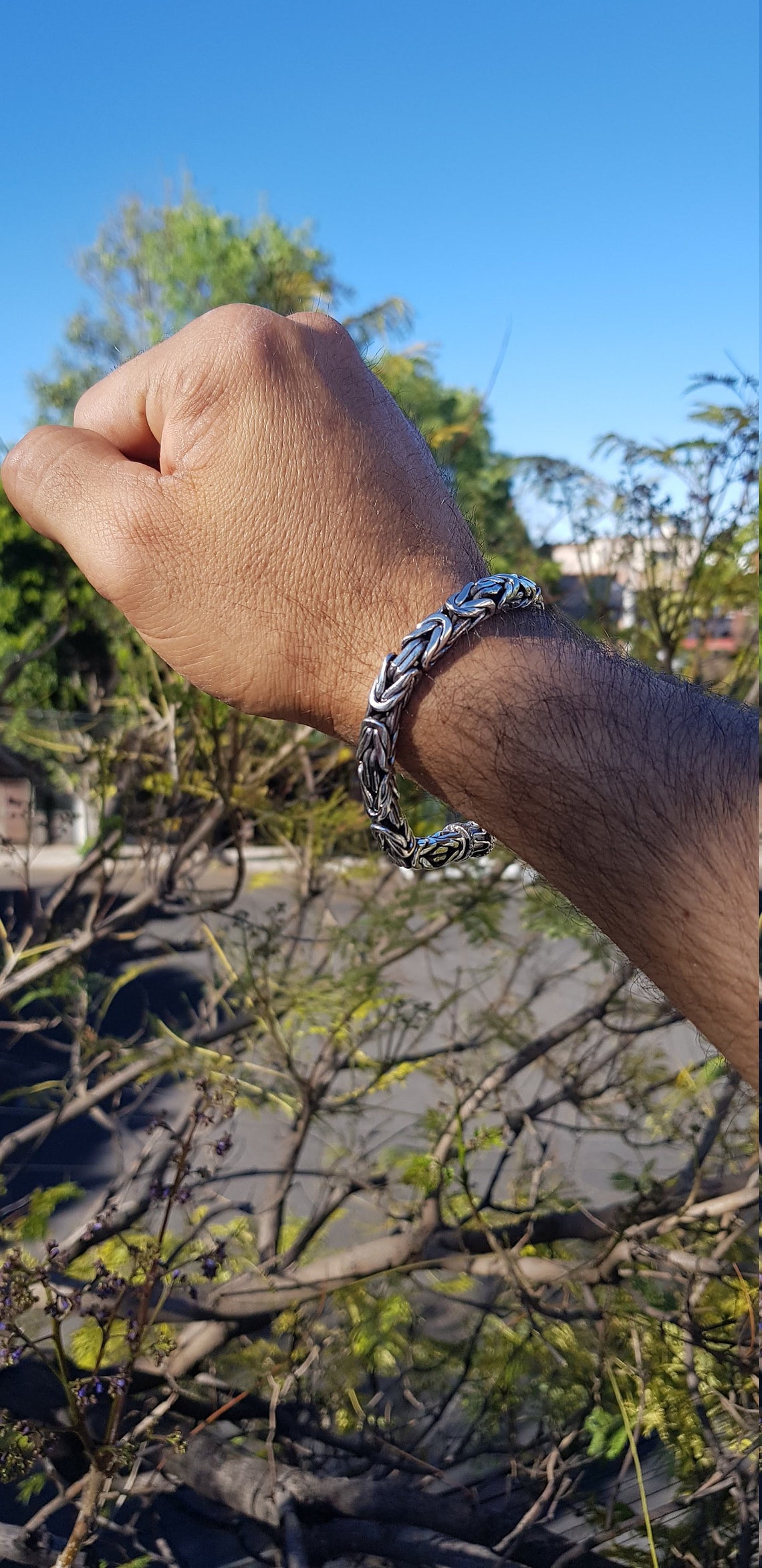 Men 9.25 Sterling Silver Heavy Bali Bracelet Handmade - Etsy