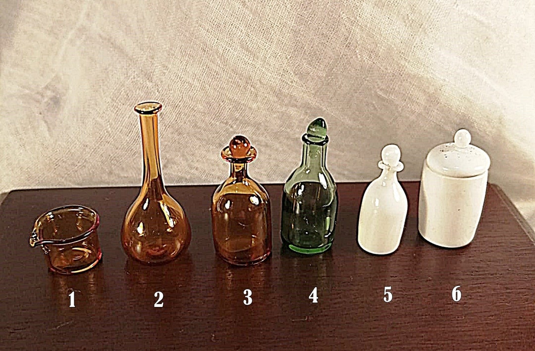 Laboratory Accessories at 1/12 Scale. Hand-blown Glass With Color - Etsy