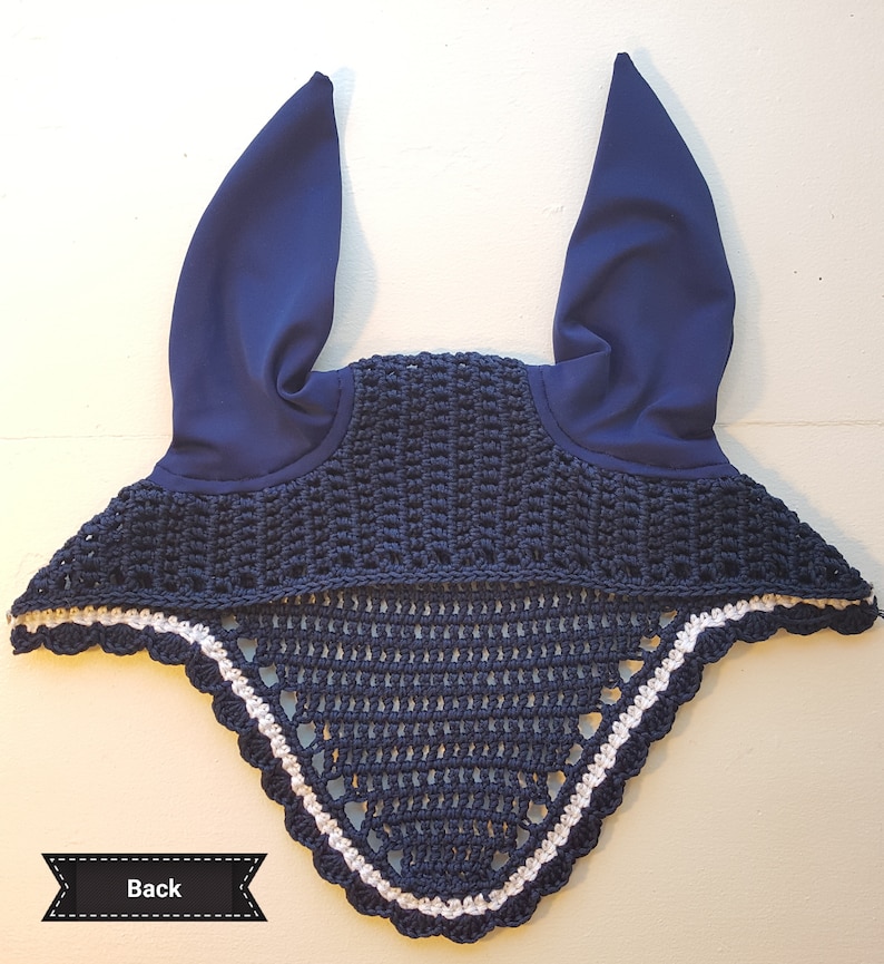 Navy Blue Horse Fly Bonnet / Fly Veil / Horse Ear Bonnet With - Etsy