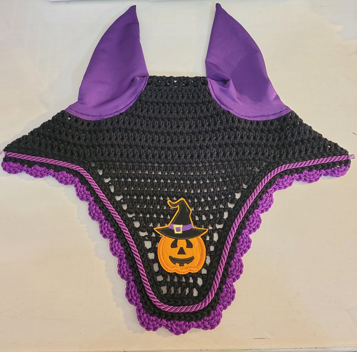 Black Halloween Horse Fly Bonnet / Fly Veil / Horse Ear Bonnet - Etsy