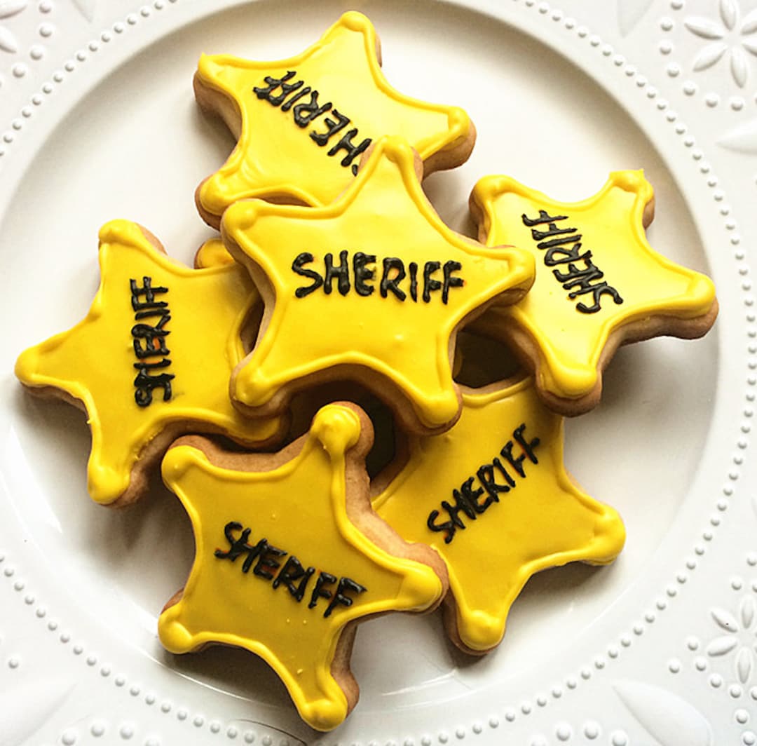 Labor Day Gift Cookies-toy Story Inspired Cookies-woody's Sheriff Badge ...