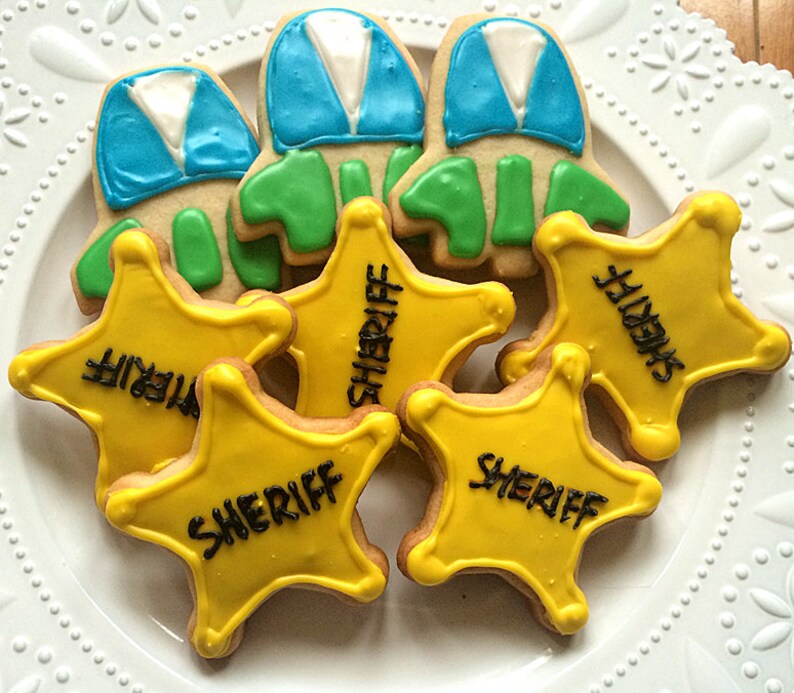 Easter Gift Cookies--woody's Sheriff Badge Cookies and Buzz's Rocket ...