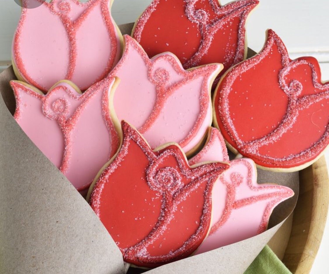 Easter Gift Cookies---one Dozen Rose Bouquet Cookies--cookies of "love ...