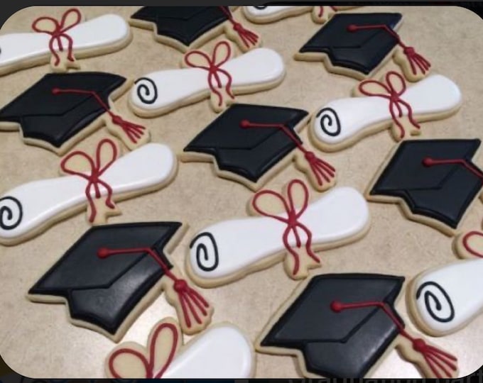 24 Custom Graduation Sugar Cookiesgraduation Party Cookiesgraduation ...