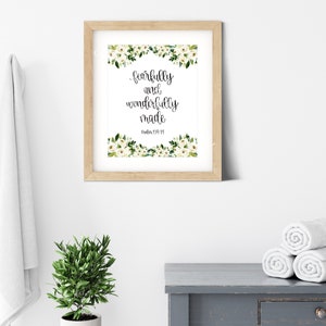 Fearfully and Wonderfully Made Printable, Christian Printable, Bible ...