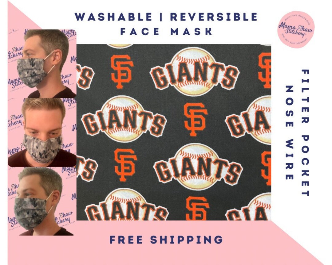 San Francisco Giants MLB Baseball Pleated Face Mask - Etsy