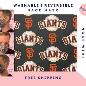 San Francisco Giants MLB Baseball Pleated Face Mask - Etsy