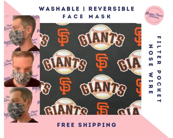 San Francisco Giants MLB Baseball Pleated Face Mask - Etsy