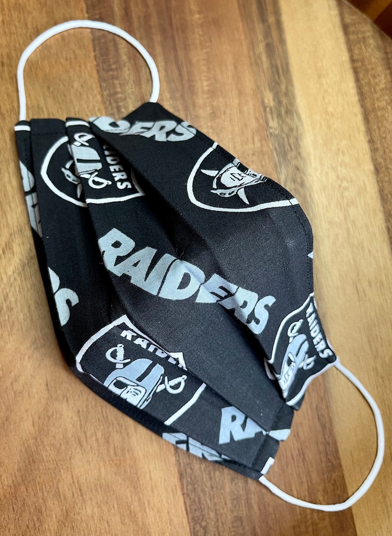 Las Vegas Raiders NFL Pleated Face Mask | Washable, Reusable ...