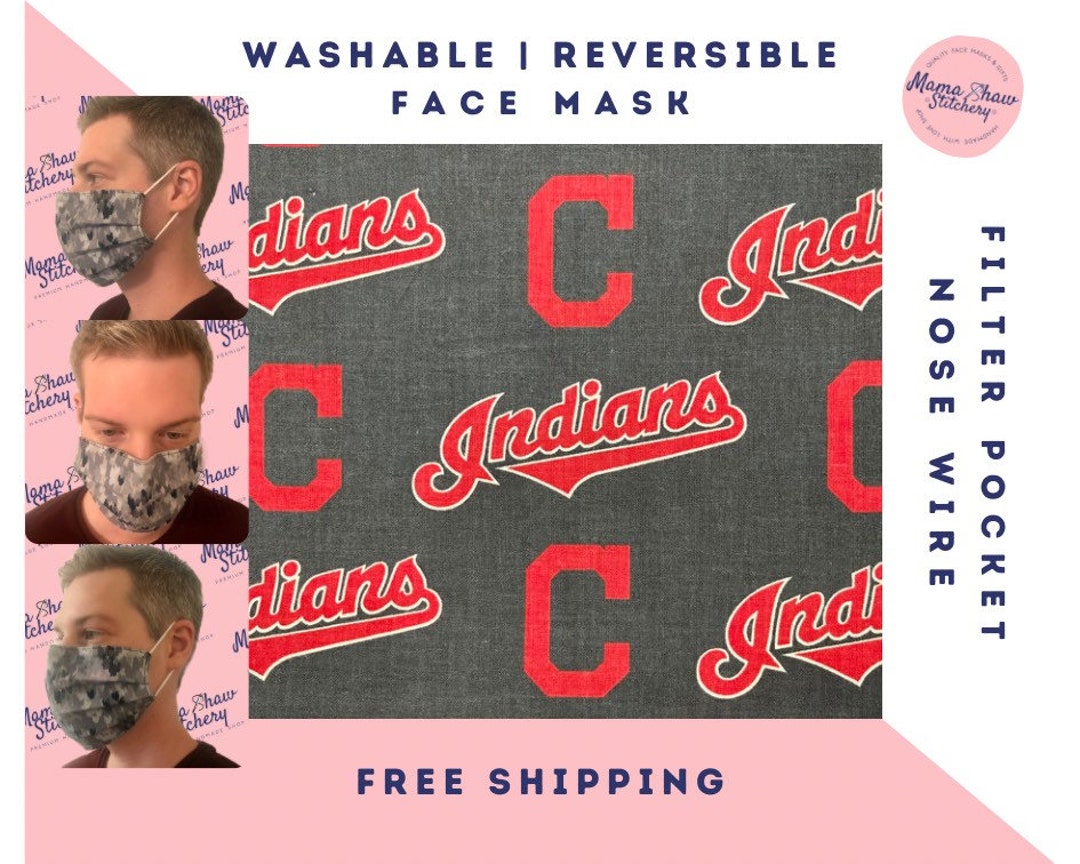 Cleveland Indians MLB Baseball Face Mask Washable Reusable - Etsy