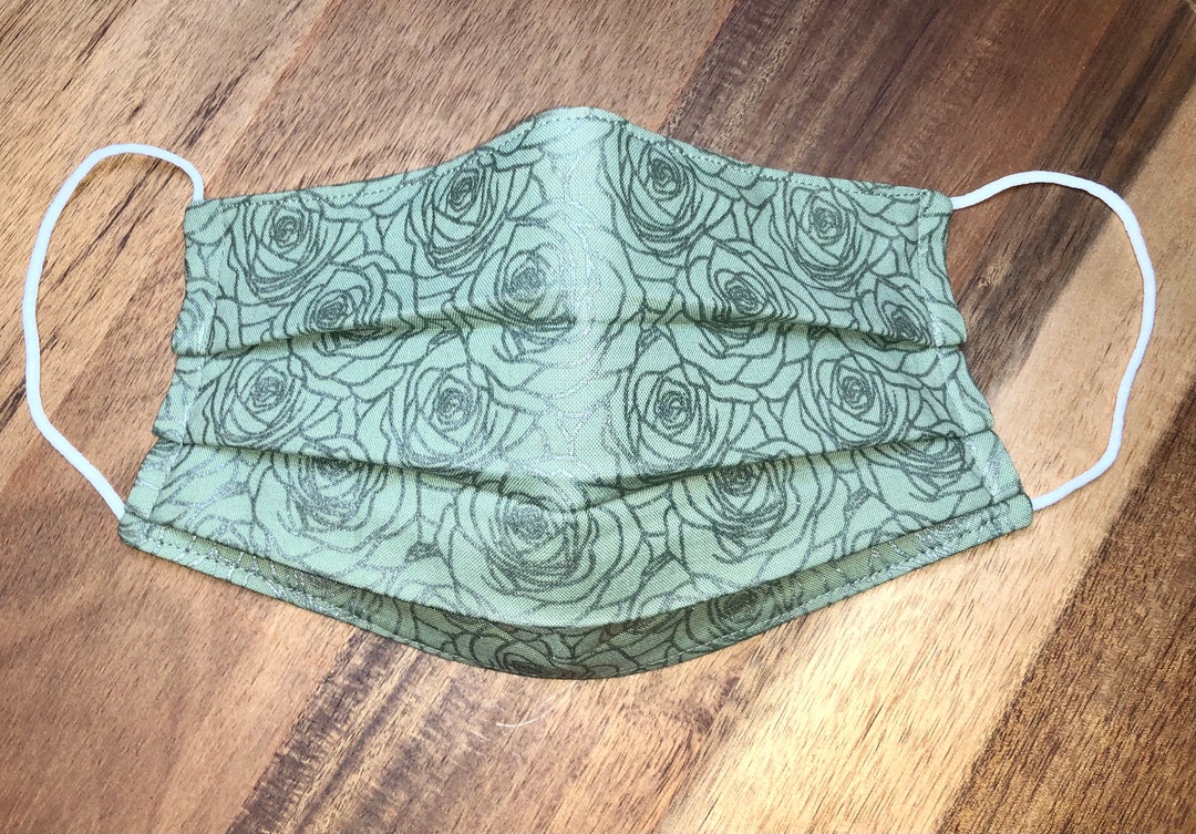 Metallic Rose Romance Pleated Face Mask | Washable, Reusable ...