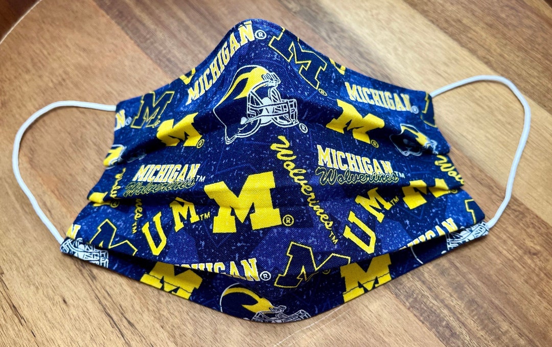 Michigan Wolverines Pleated Face Mask | Washable, Reusable, Reversible ...