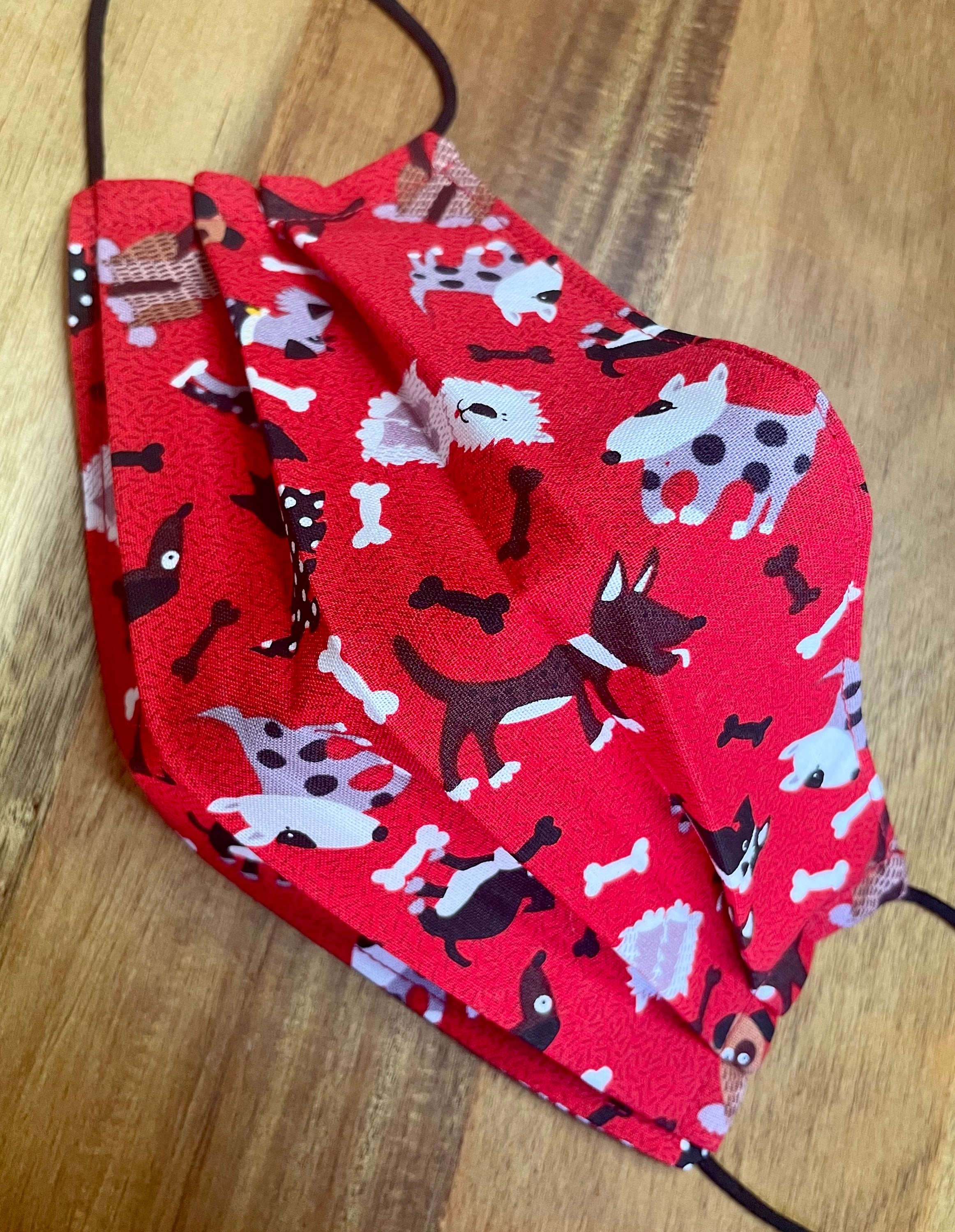 Red Rover Dog Pleated Face Mask Washable Reusable | Etsy