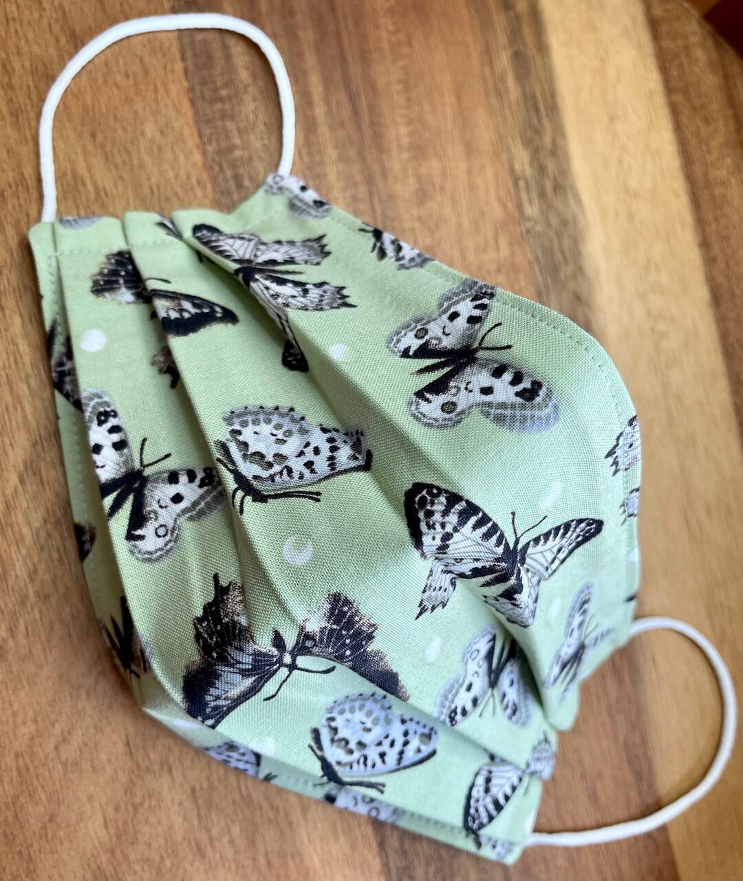 Mint Monarch Butterfly Pleated Face Mask Washable, Reusable, Reversible ...