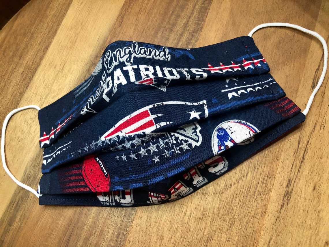 New England Patriots NFL Pleated Face Mask Washable - Etsy
