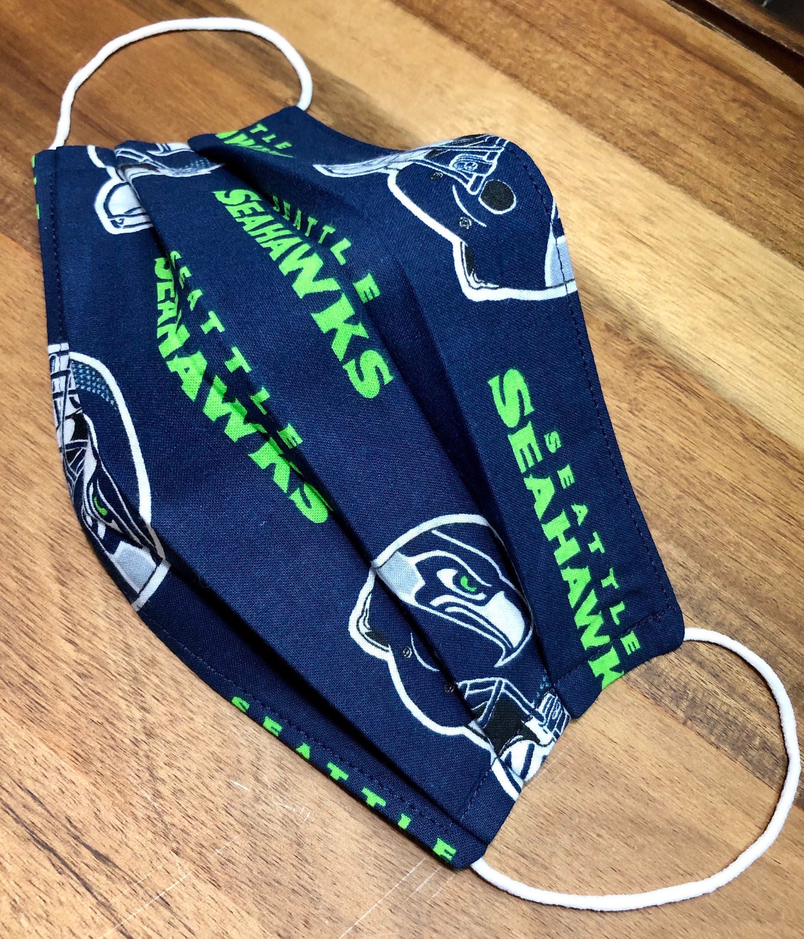 Seattle Seahawks NFL Pleated Face Mask | Washable, Reusable, Reversible ...