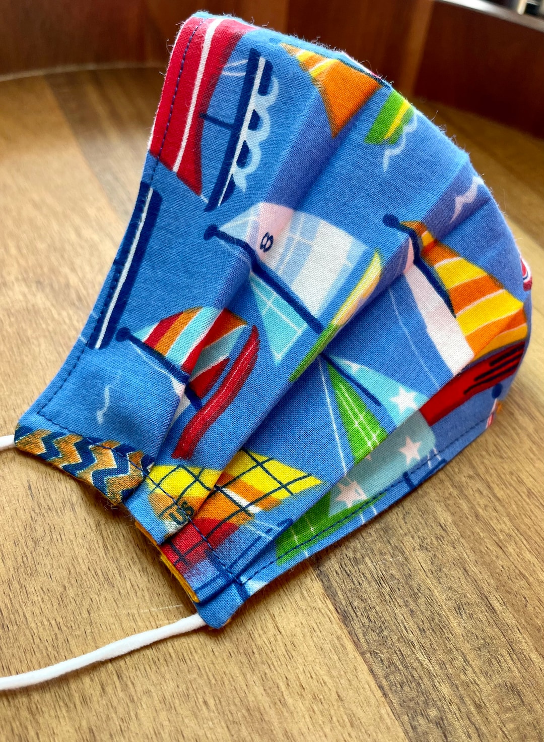 Sailboat Summer Boating Pleated Face Mask | Washable, Reusable ...