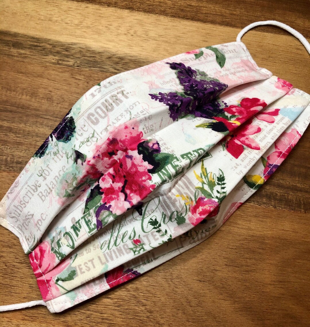 Vintage Spring Floral Face Mask | Washable, Reusable, Reversible ...