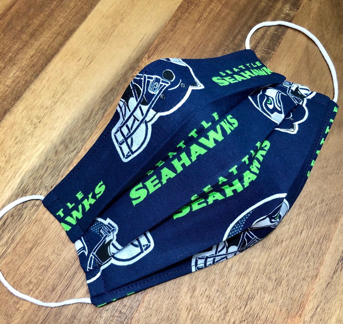 Seattle Seahawks NFL Pleated Face Mask Washable Reusable - Etsy