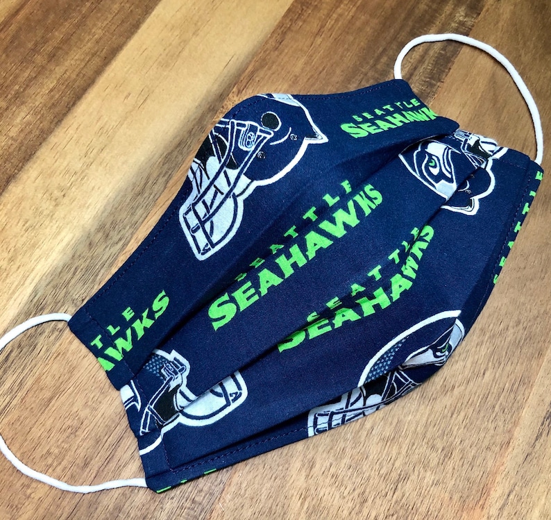 Seattle Seahawks NFL Pleated Face Mask Washable Reusable - Etsy