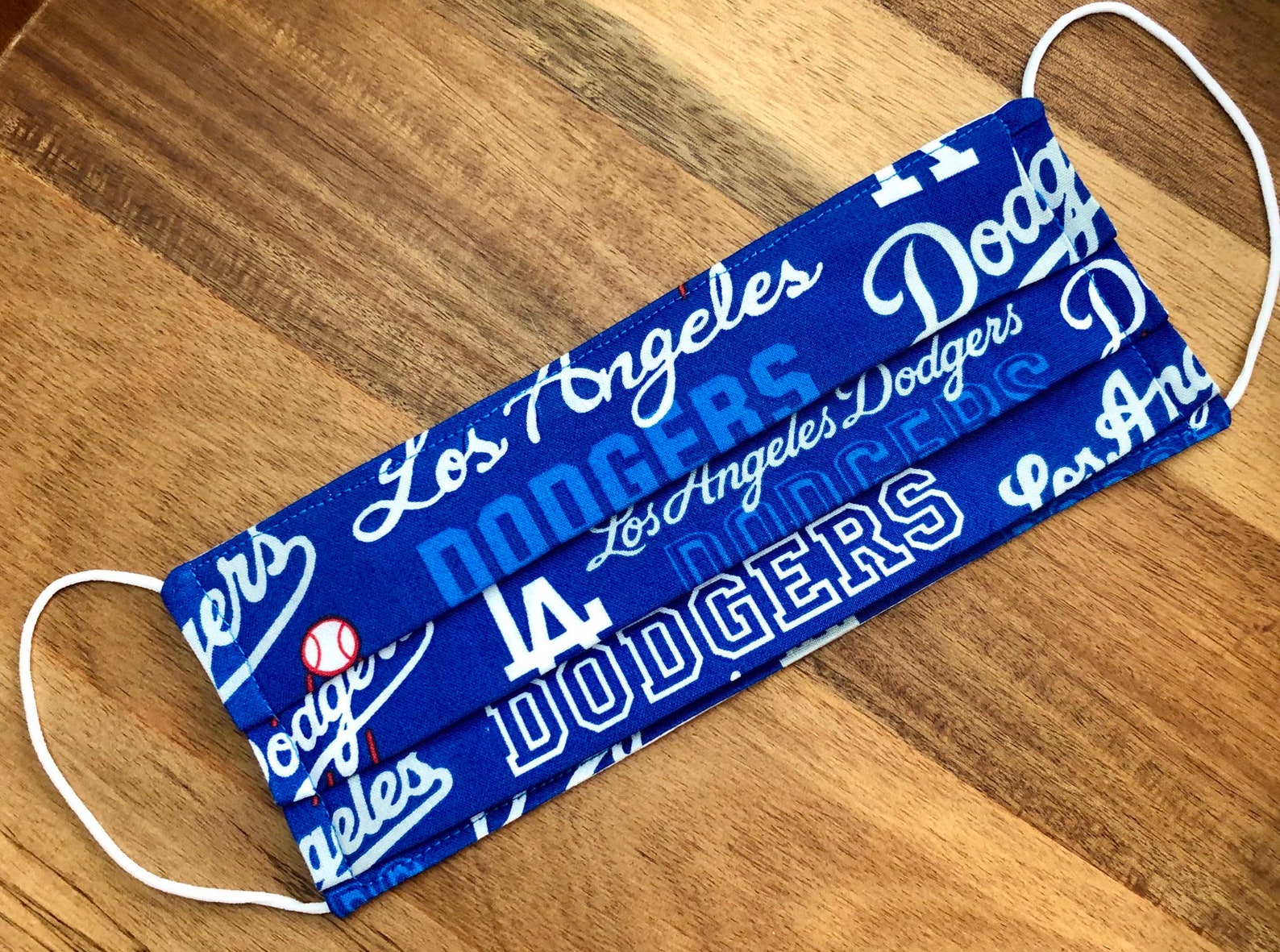 LA Dodgers MLB Baseball Pleated Face Mask Washable - Etsy
