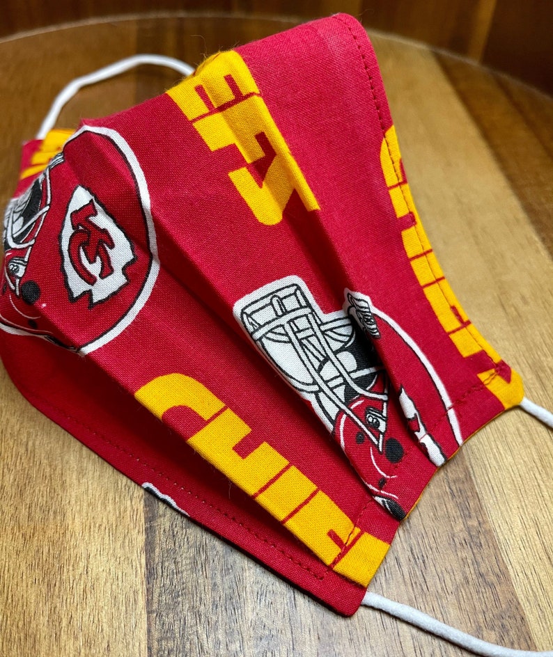 Kansas City Chiefs NFL Pleated Face Mask Washable Reusable - Etsy